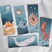 Deep Sea Bookmarks Eco-friendly Set of 5 Printed on Recycled - Etsy