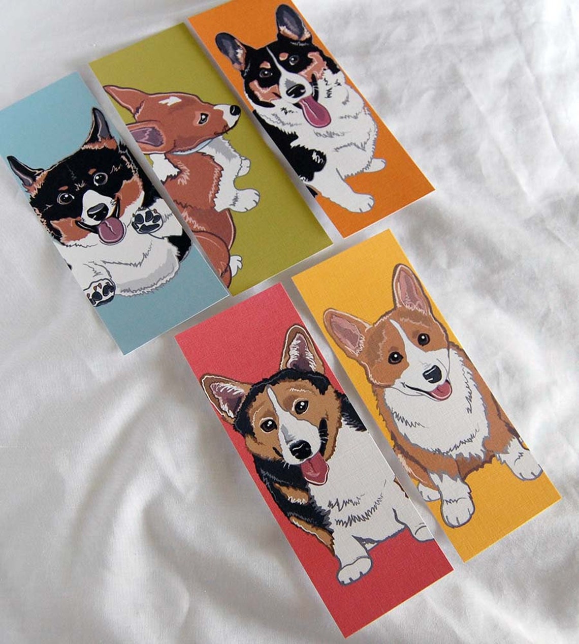 Colorful Corgi Bookmarks Eco-friendly Set of 5 - Etsy