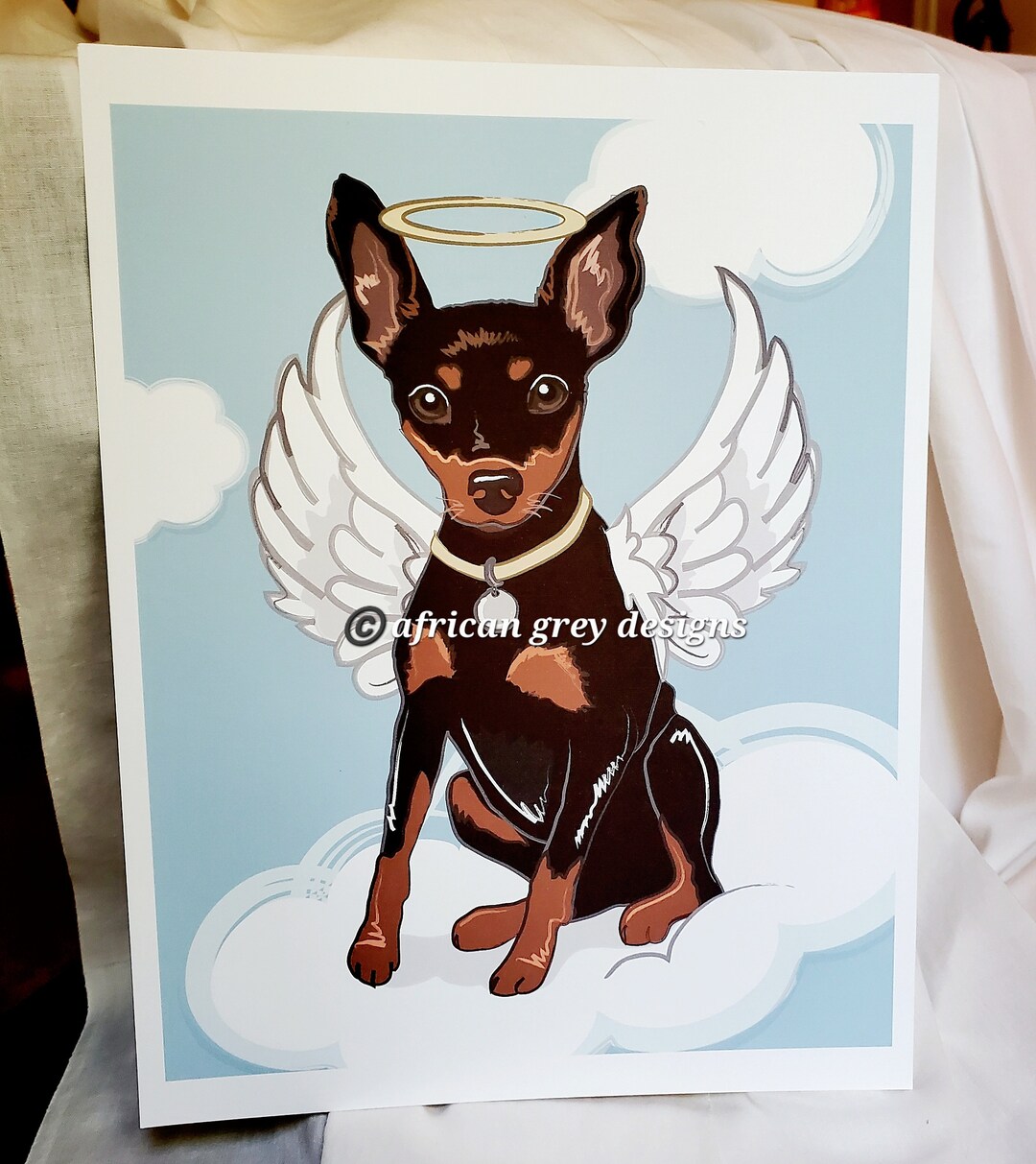 Angel Min Pin - 8x10 Eco-friendly Print on Linen Paper - Etsy