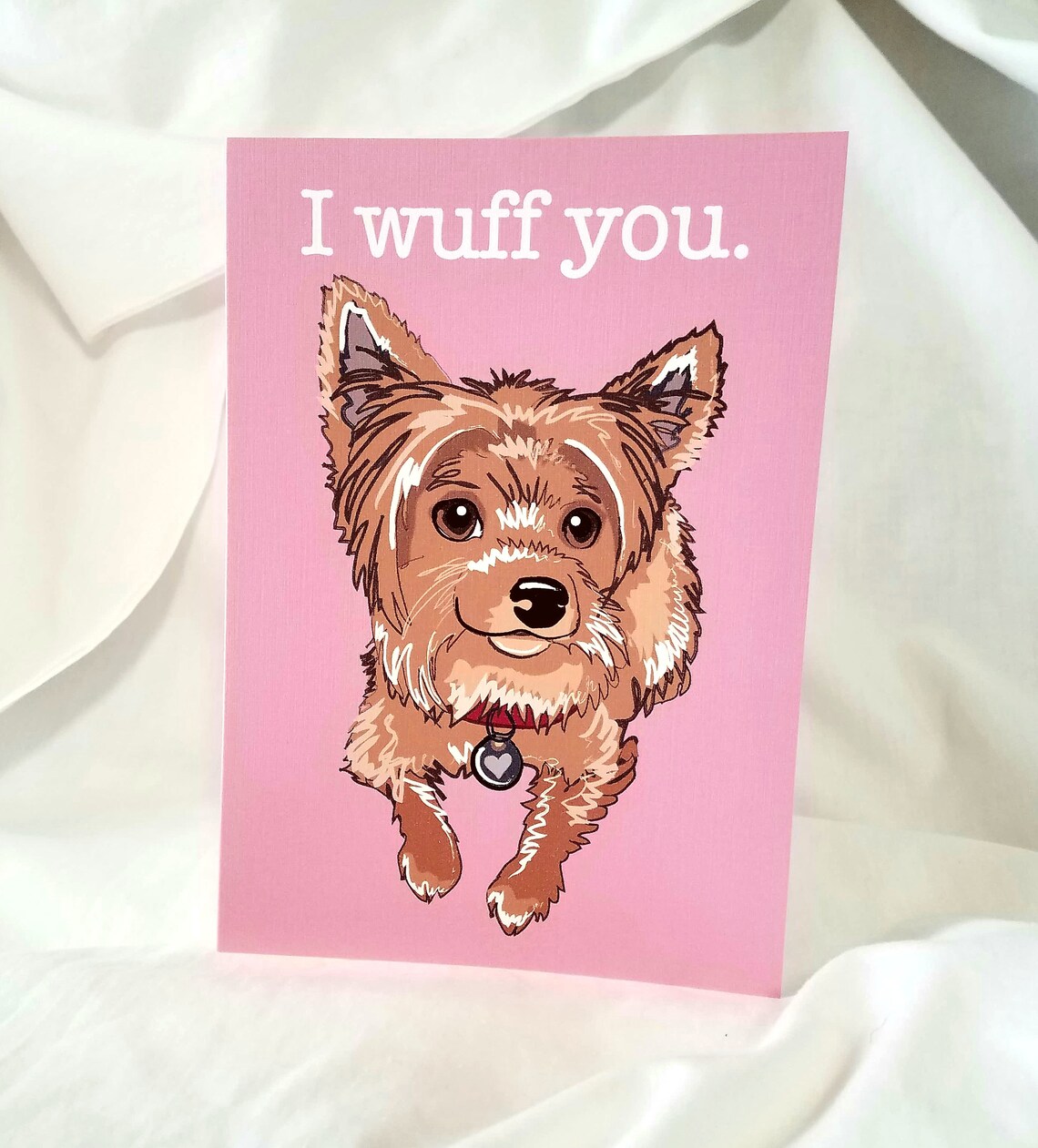 Wuff You Yorkshire Terrier Greeting Card - Etsy