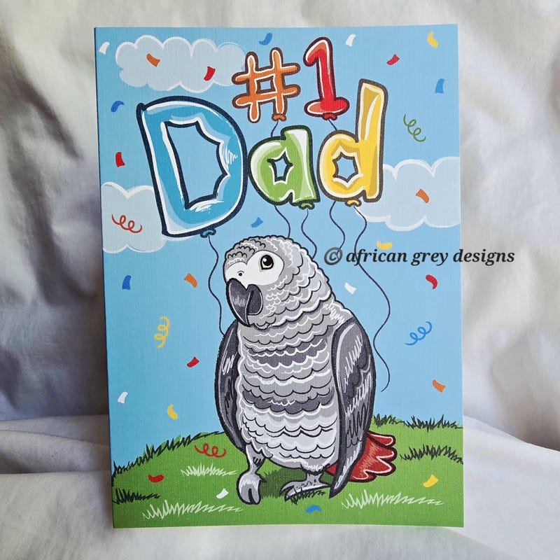 Parrot Art Greeting Card - Etsy