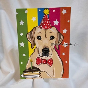 Birthday Yellow Lab Greeting Card - Etsy