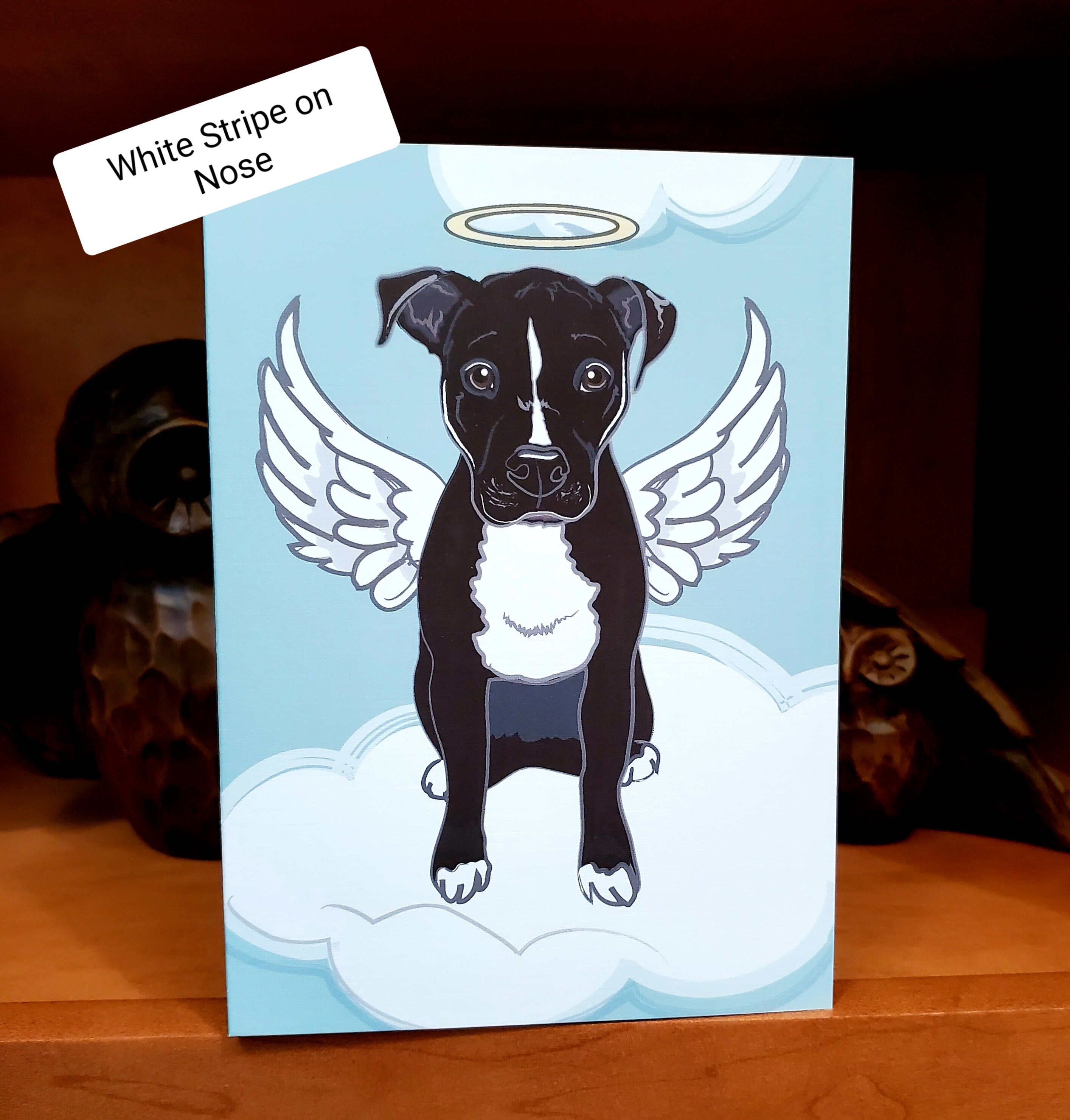 Angel Pit Bull Greeting Card Black Fur | Etsy