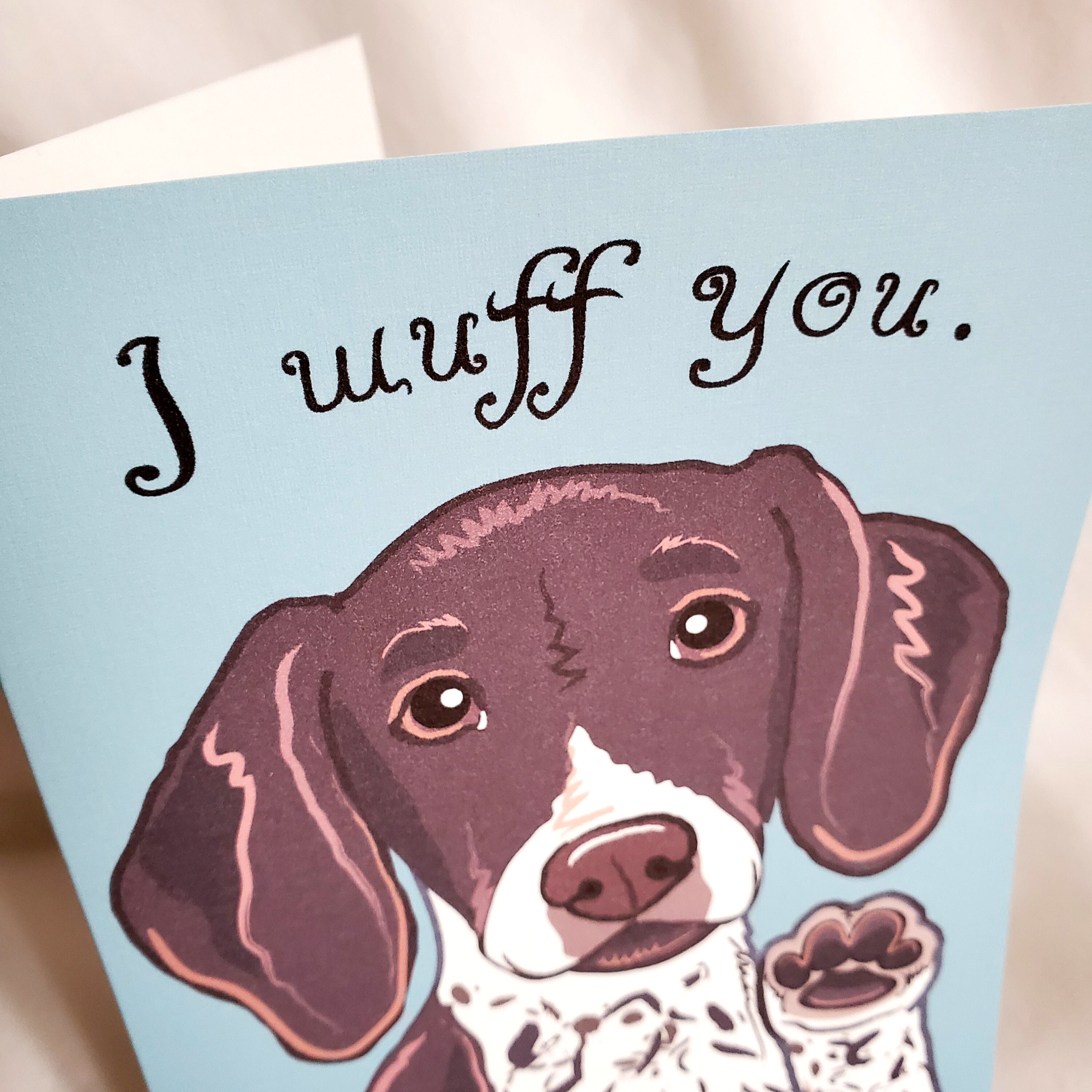 German Shorthaired Pointer Wuff You Greeting Card | Etsy
