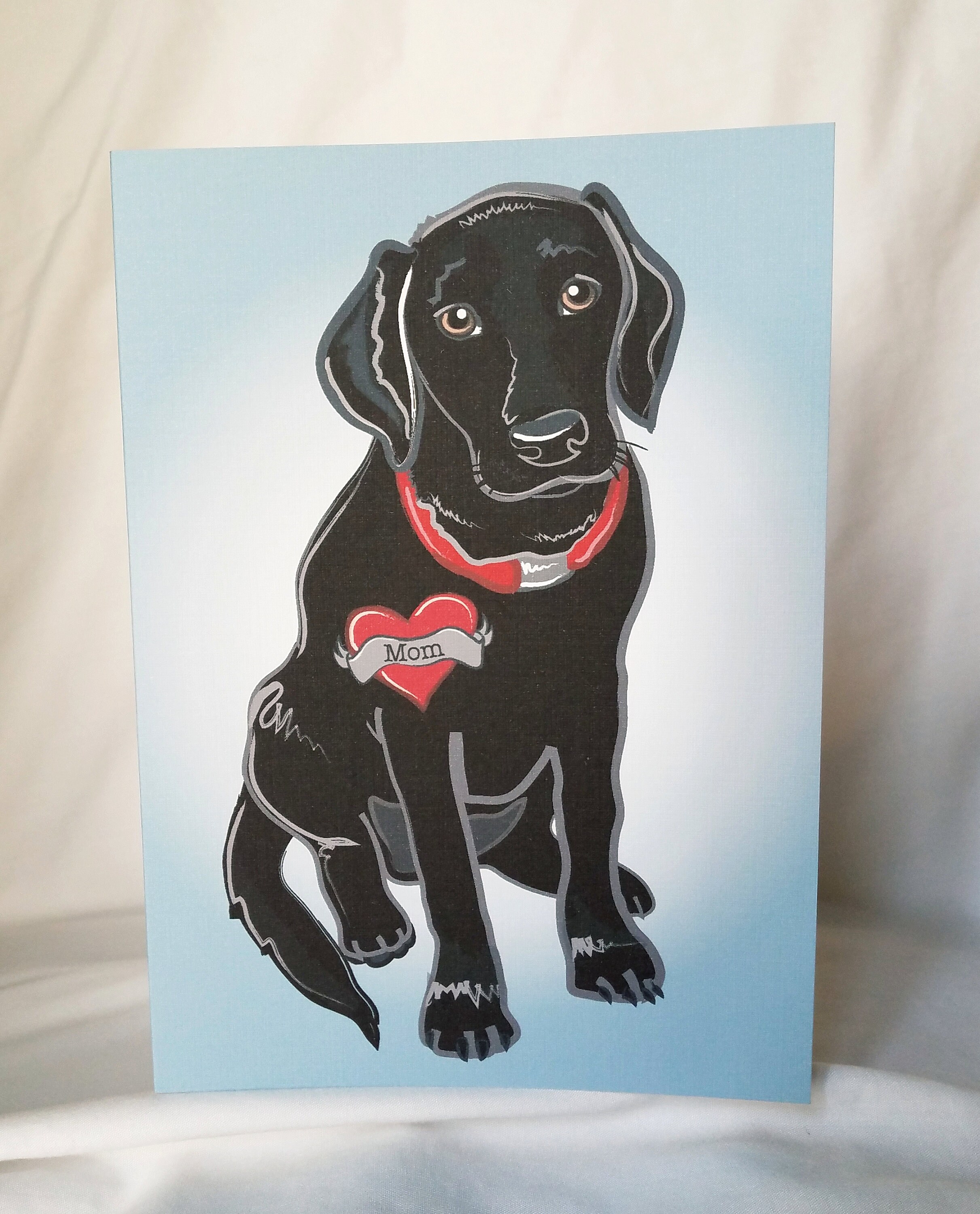 Black Lab Tattoo Greeting Card Customized With Your Name - Etsy