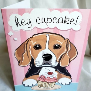 Beagle Cupcake Greeting Card - Etsy