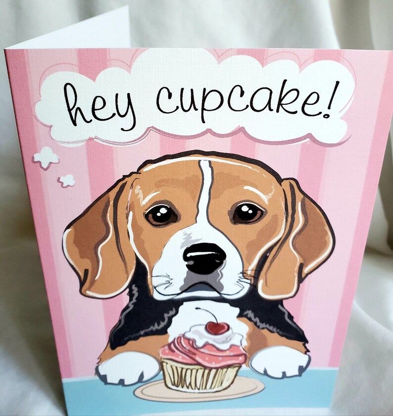 Beagle Cupcake Greeting Card - Etsy