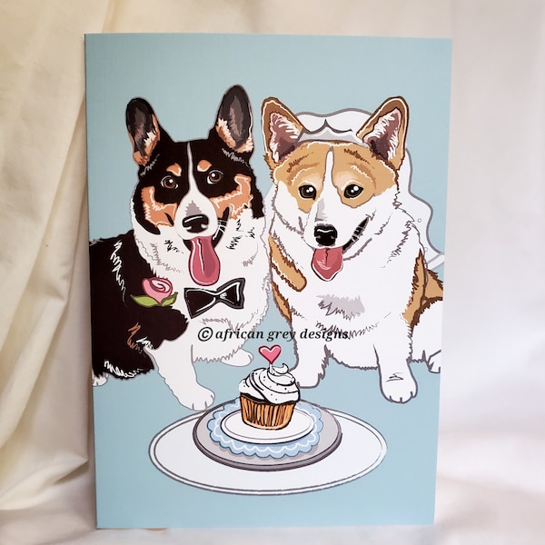 Corgi Card Wedding - Etsy