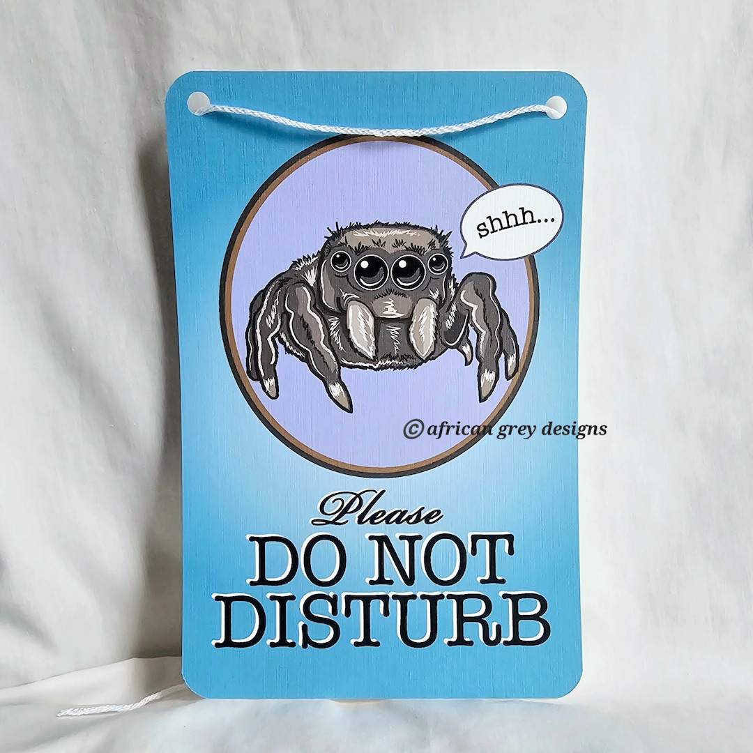 Jumping Spider Do Not Disturb Sign - Printed on Recycled Linen Paper - Etsy