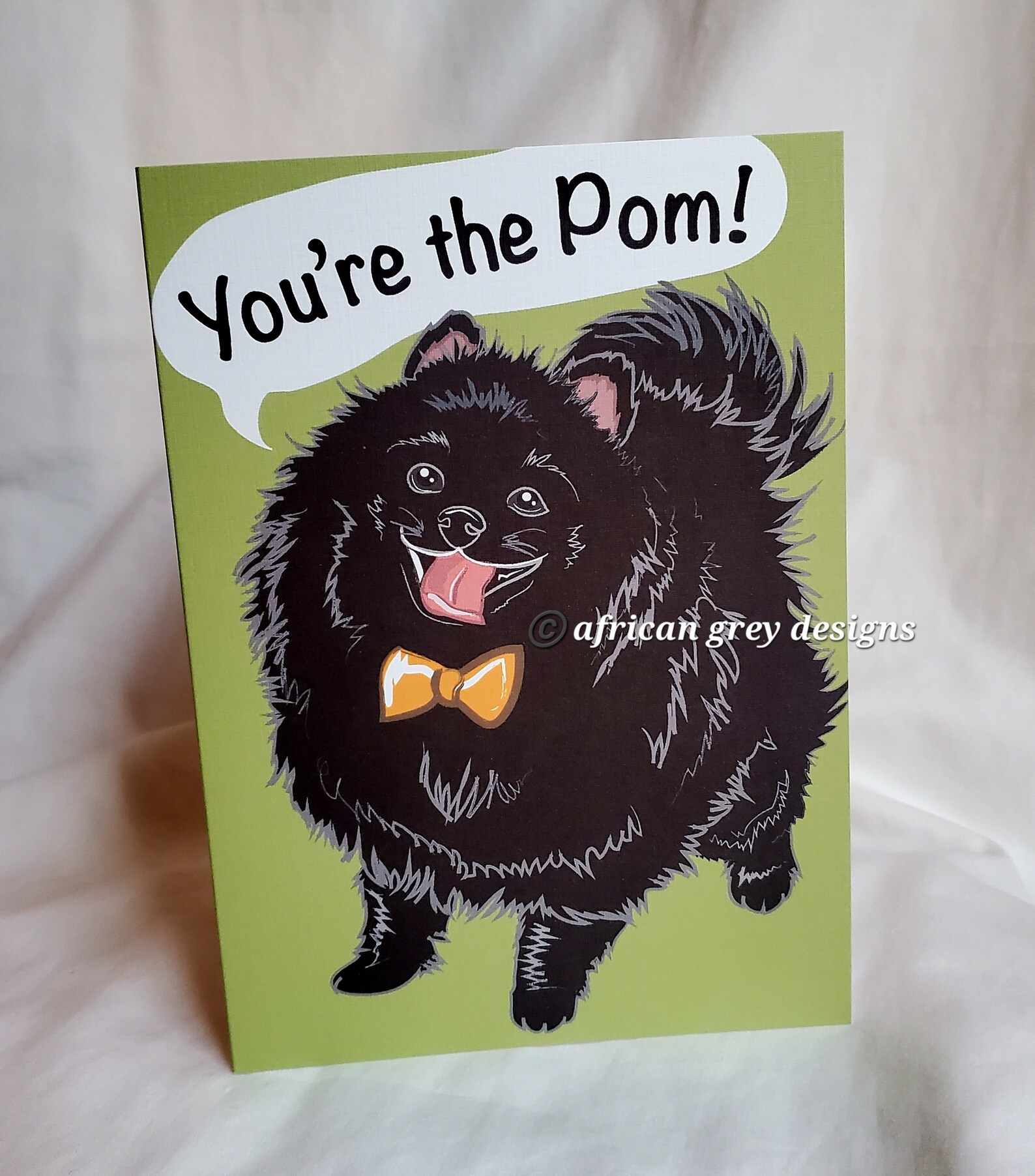 You're the Pom Greeting Card - Black Pomeranian - Etsy