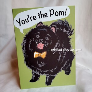 You're the Pom Greeting Card - Black Pomeranian - Etsy