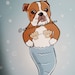Mermaid English Bulldog - Eco-friendly 8x10 Print - Etsy