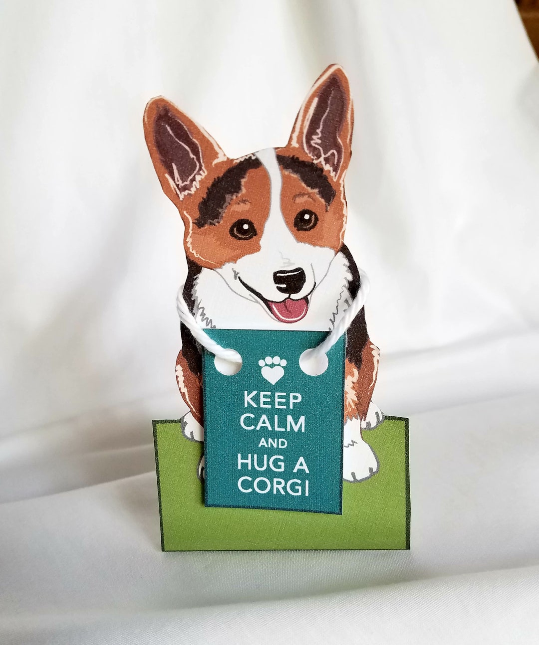 Keep Calm Tricolor Corgi - Desk Decor Paper Doll - Etsy