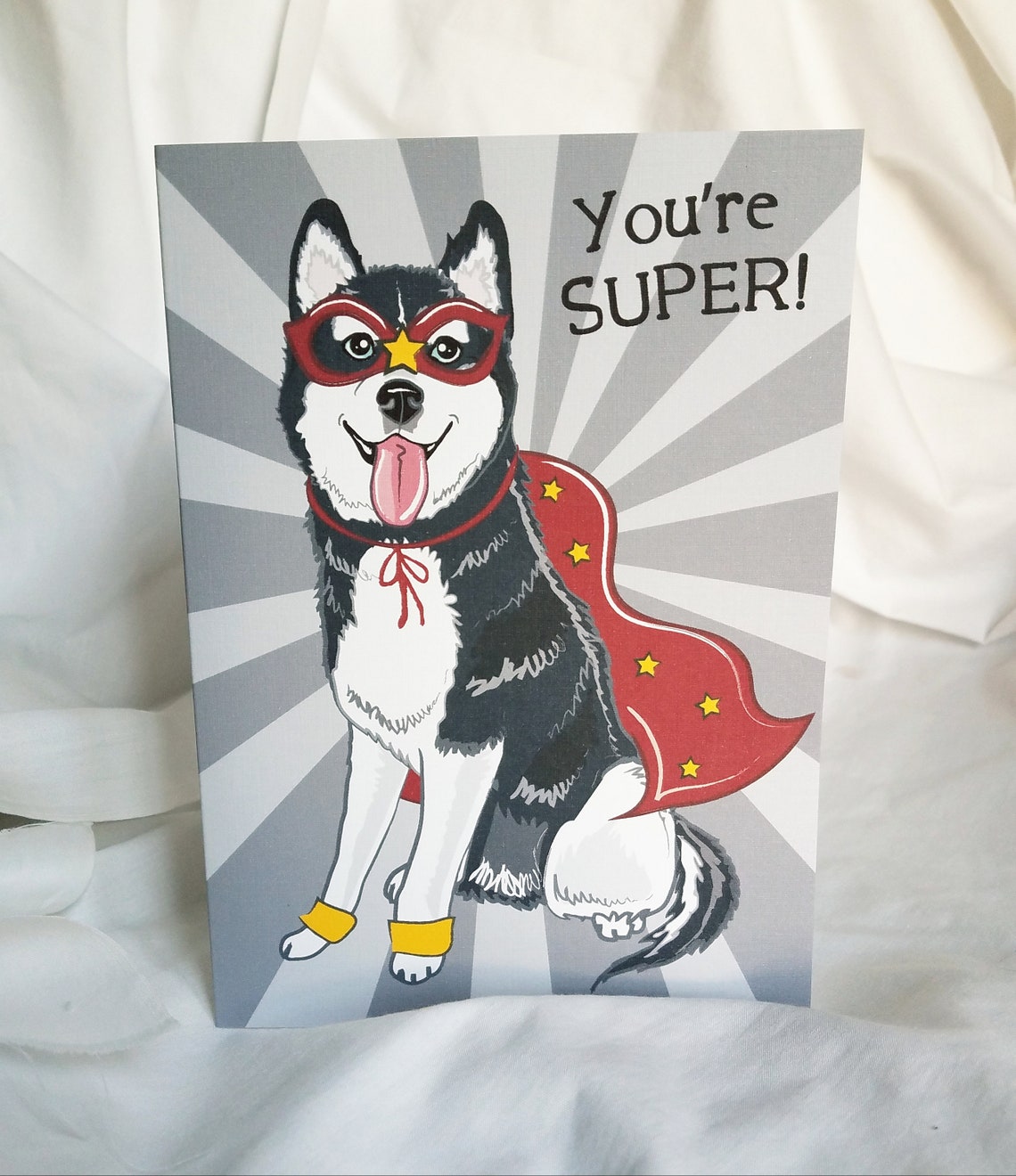 Super Husky Greeting Card - Etsy