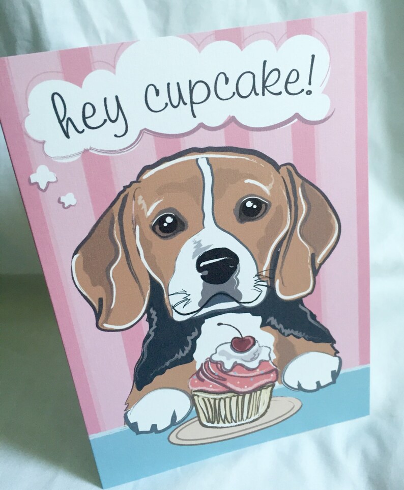 Beagle Cupcake Greeting Card - Etsy