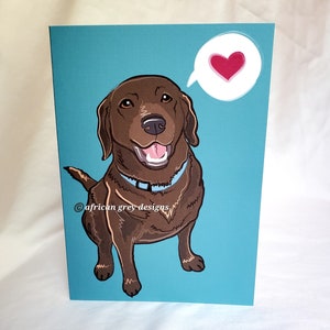 Chocolate Lab Heart Greeting Card - Etsy