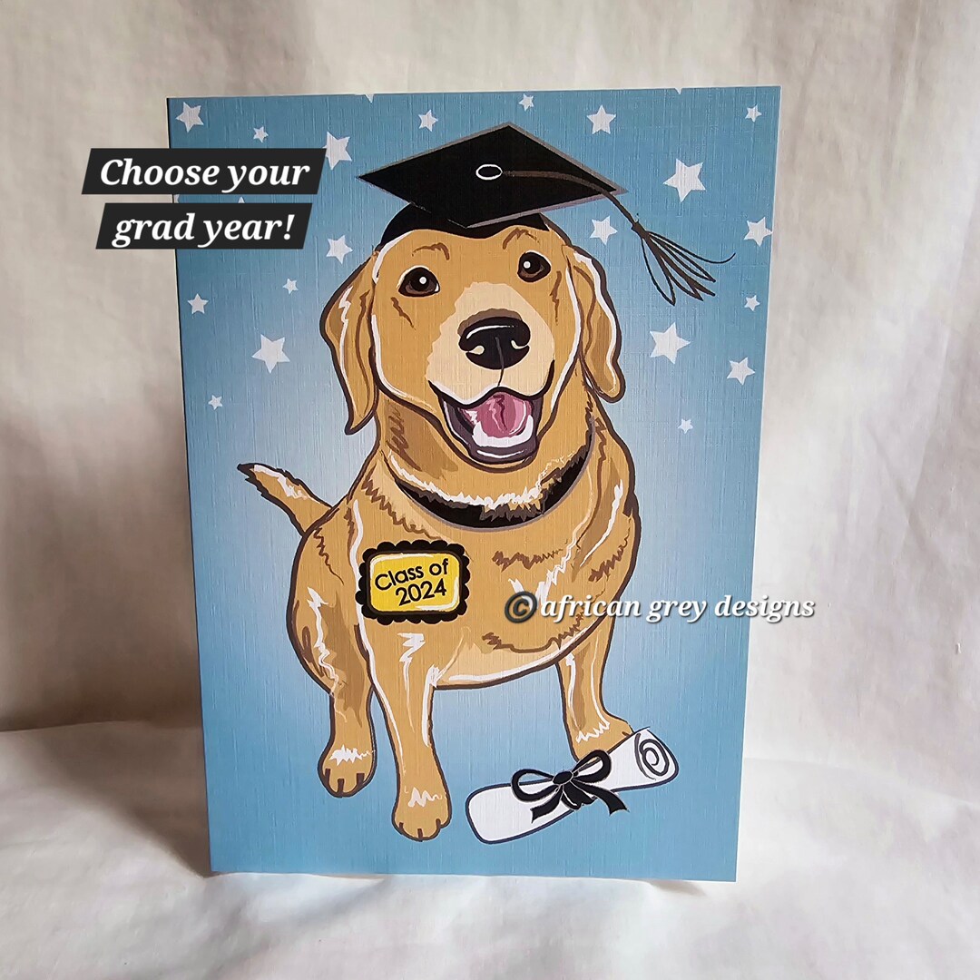 Yellow Lab Graduation Greeting Card - Choose Your Grad Year - Etsy
