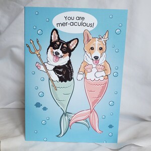 Mermaid Corgis Greeting Card - Etsy