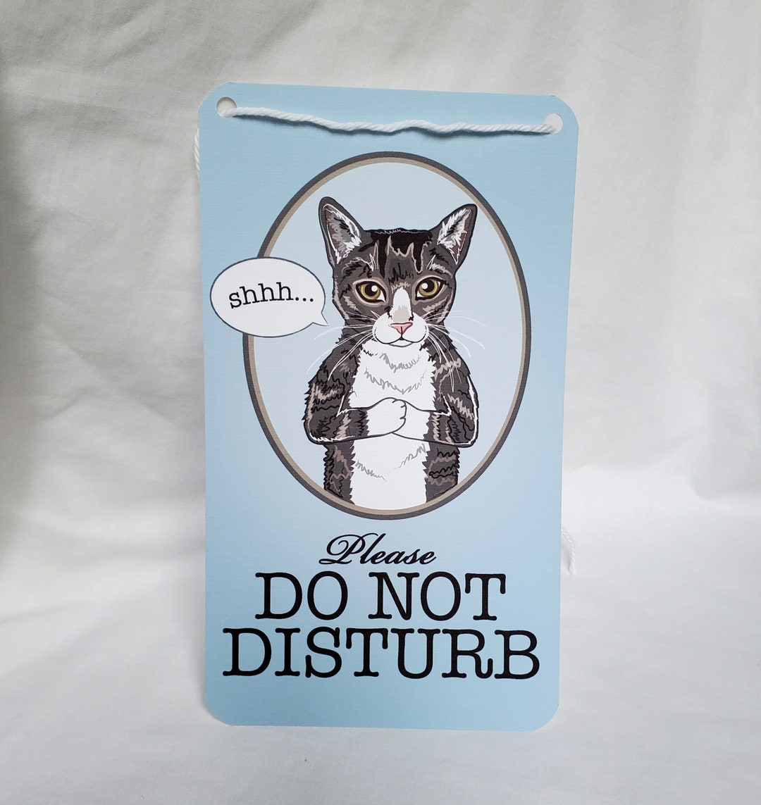 Tabby Cat Do Not Disturb Sign - Printed on Recycled Linen Paper - Etsy