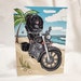 Motorcycle Pomeranian Greeting Card - Beach Background - Etsy