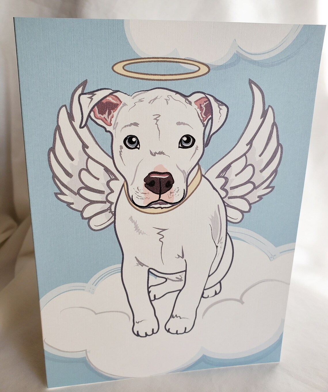 Angel Pit Bull Greeting Card - White Fur - Etsy