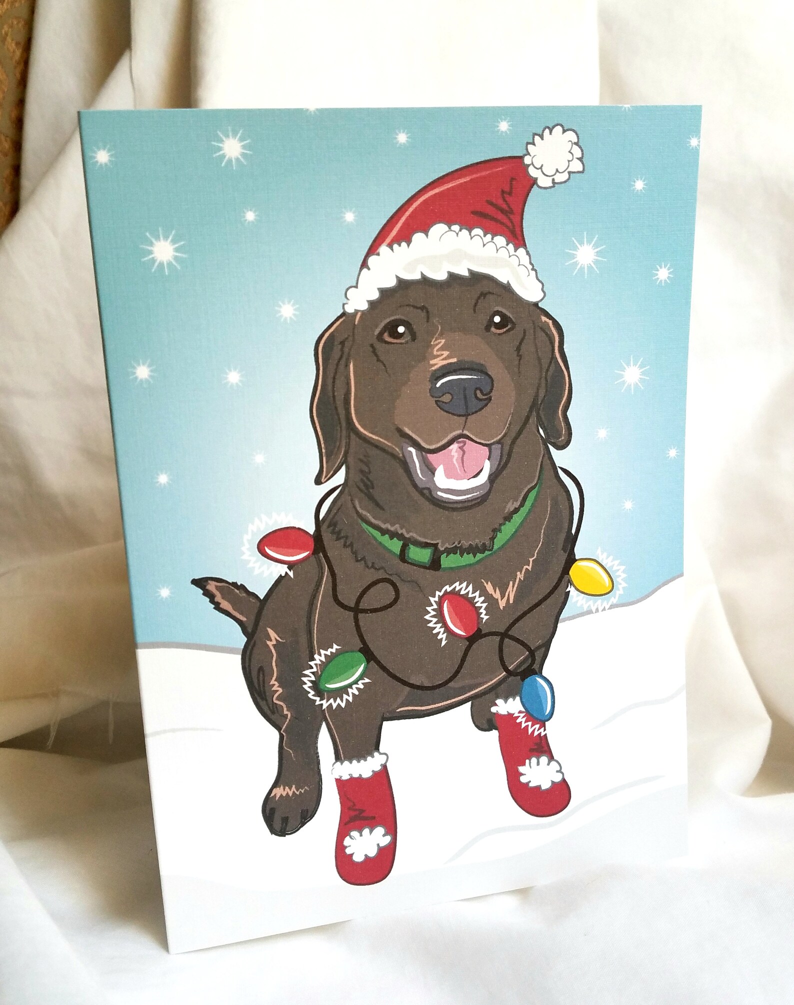 Christmas Chocolate Labrador Retriever Greeting Card | Etsy