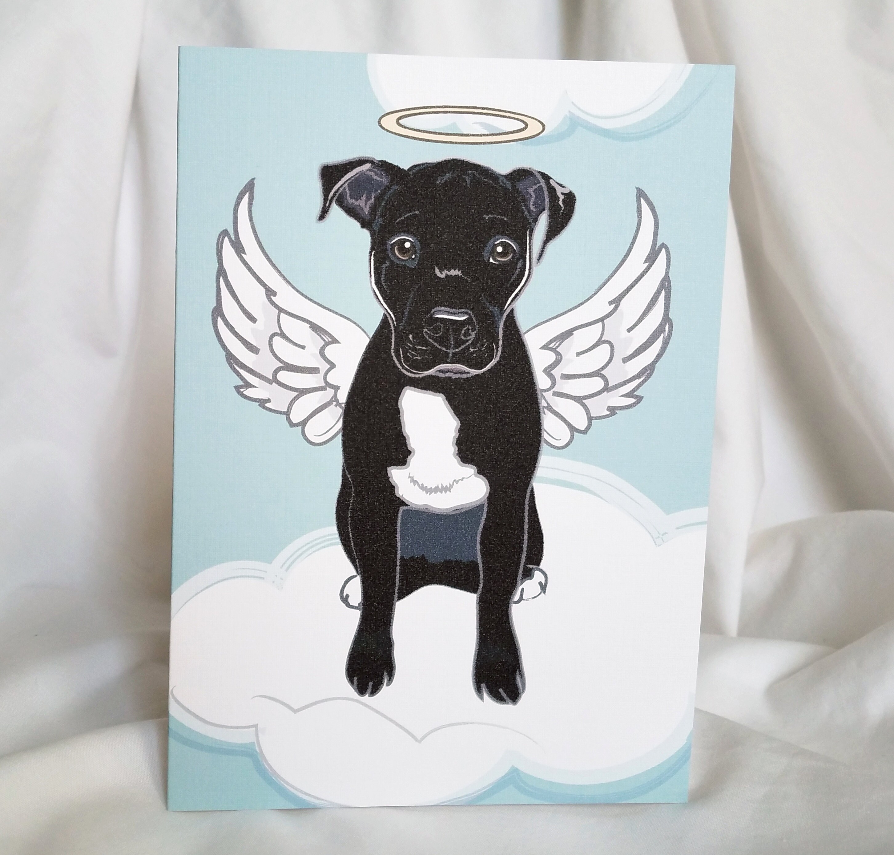 Angel Pit Bull Greeting Card White Fur - Etsy