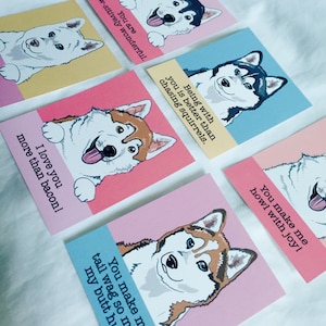 Husky Valentines - Mini Eco-friendly Set of 6 - Printed on Recycled ...