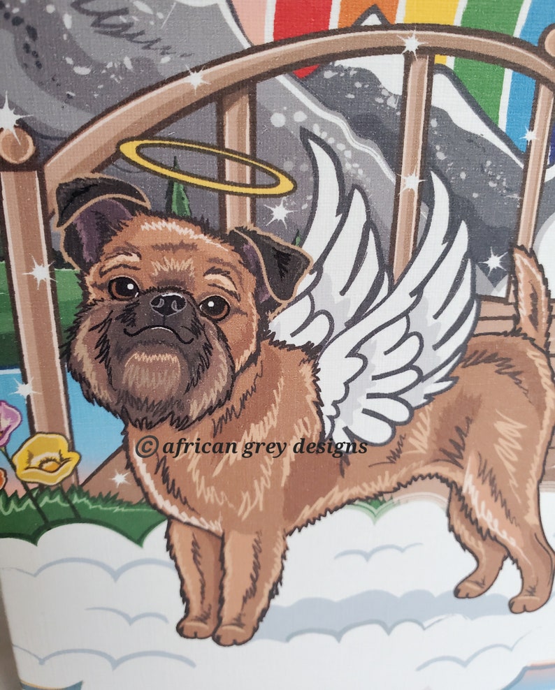 Rainbow Bridge Brussels Griffon Angel Greeting Card - Etsy