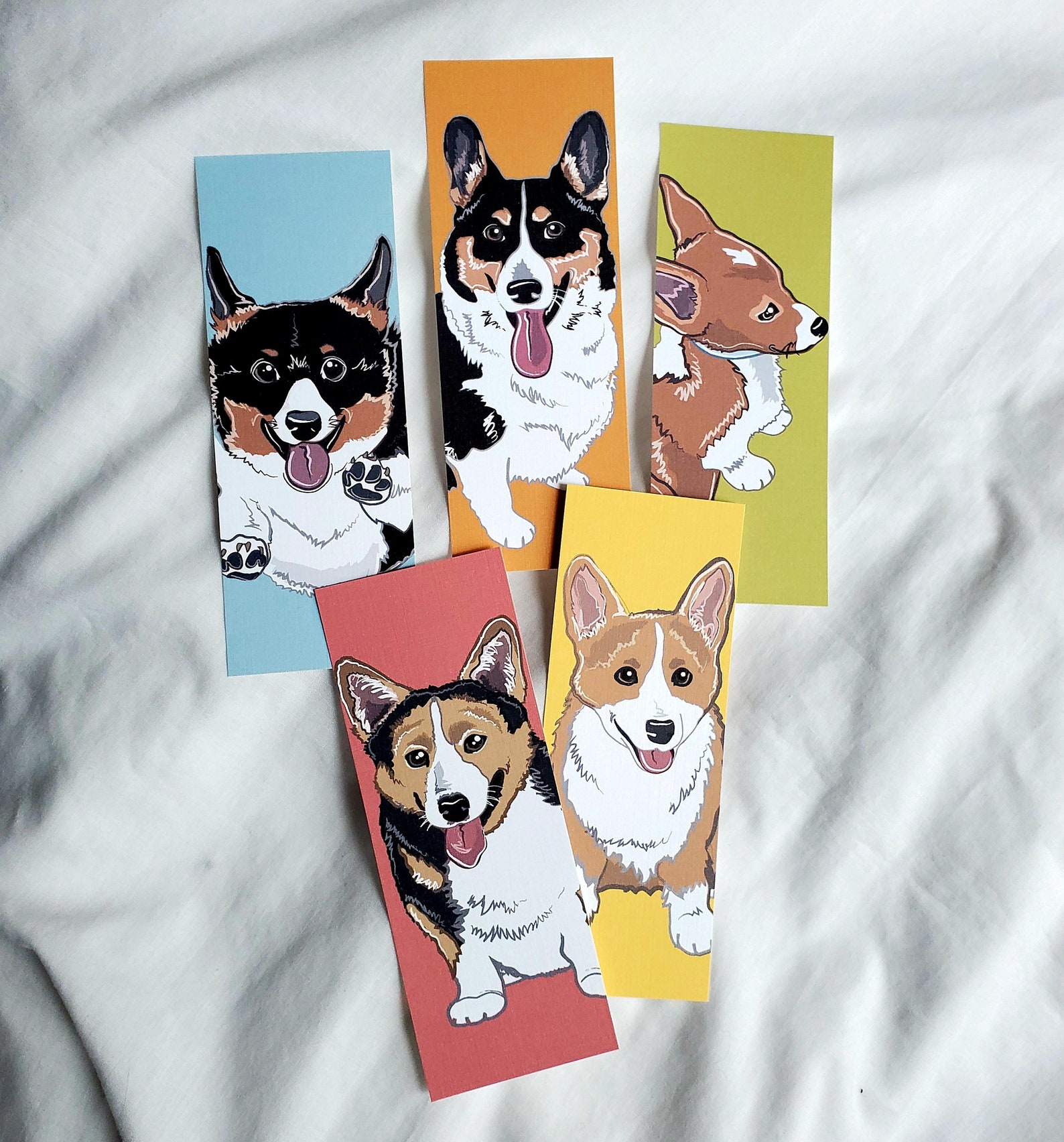 Colorful Corgi Bookmarks Eco-friendly Set of 5 - Etsy
