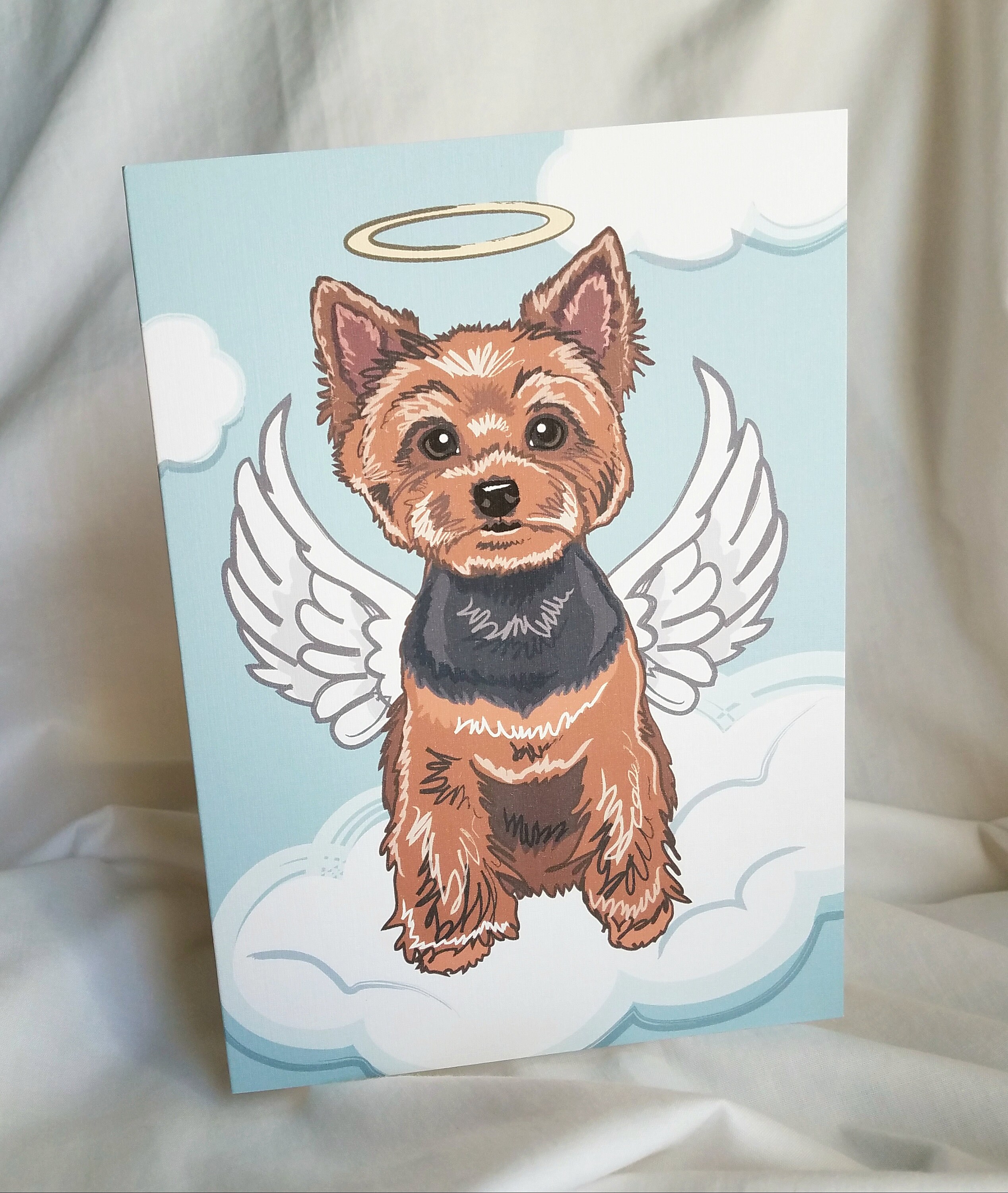 Angel Yorkshire Terrier Greeting Card | Etsy
