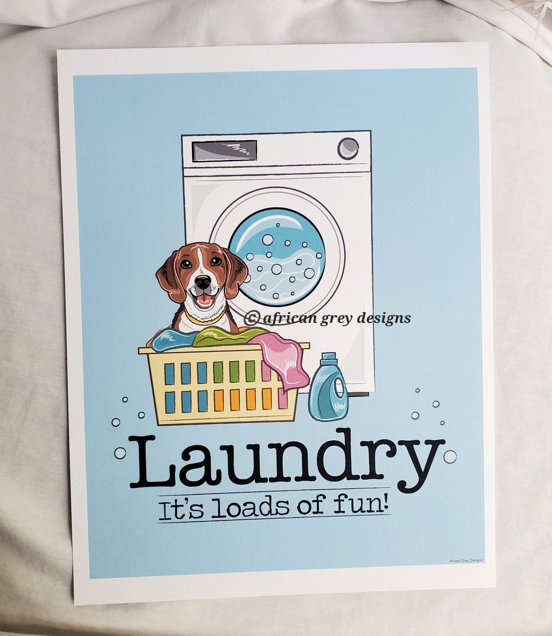 Beagle Laundry Print - Washing Machine - 8x10 Eco-friendly Size - Etsy