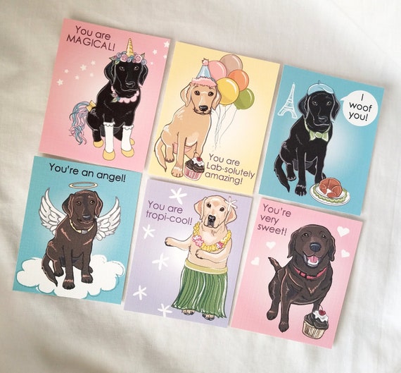 Labrador Retriever Valentine Cards Mini Eco-friendly Set of - Etsy