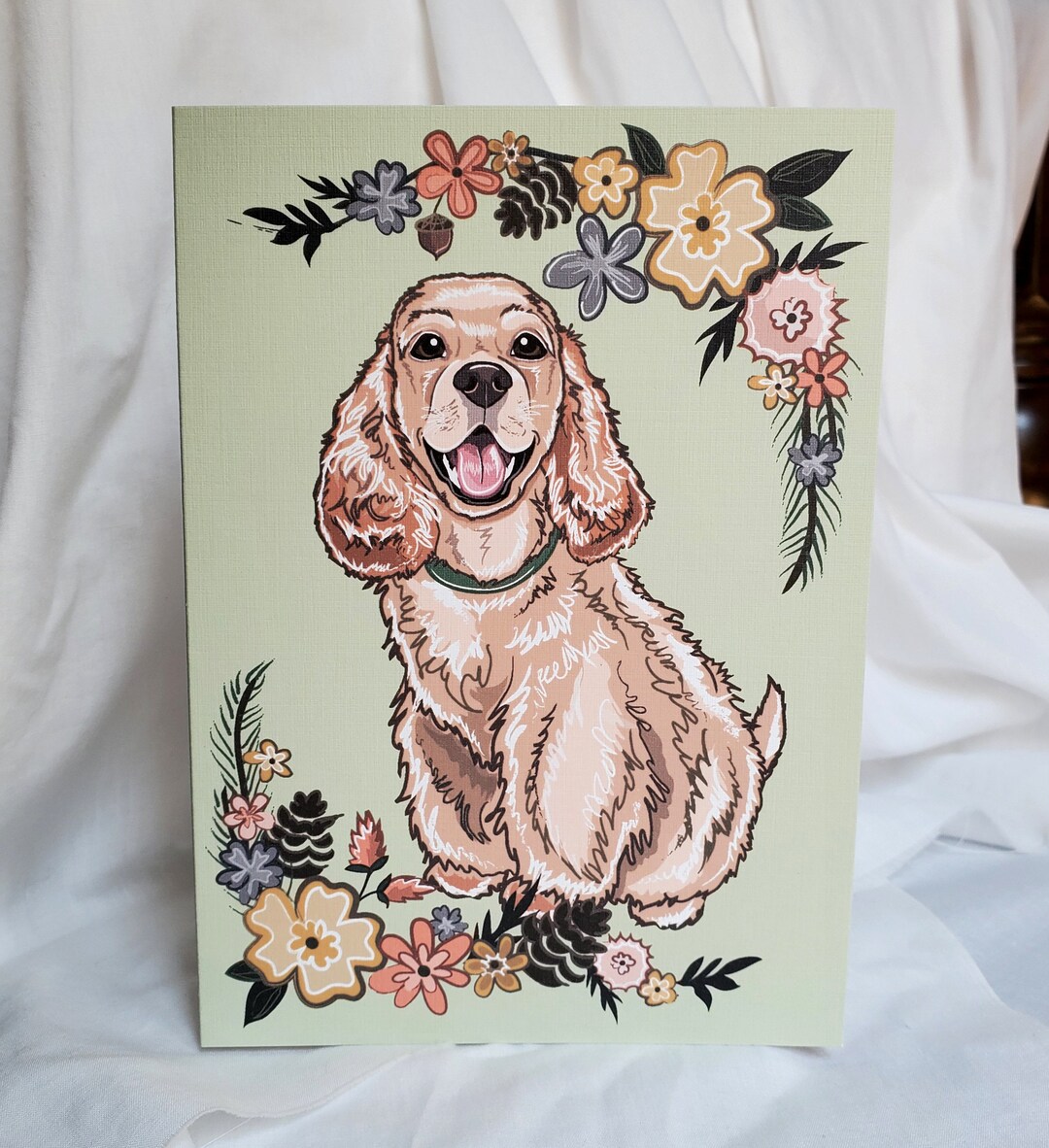Woodland Cocker Spaniel Greeting Card - Etsy