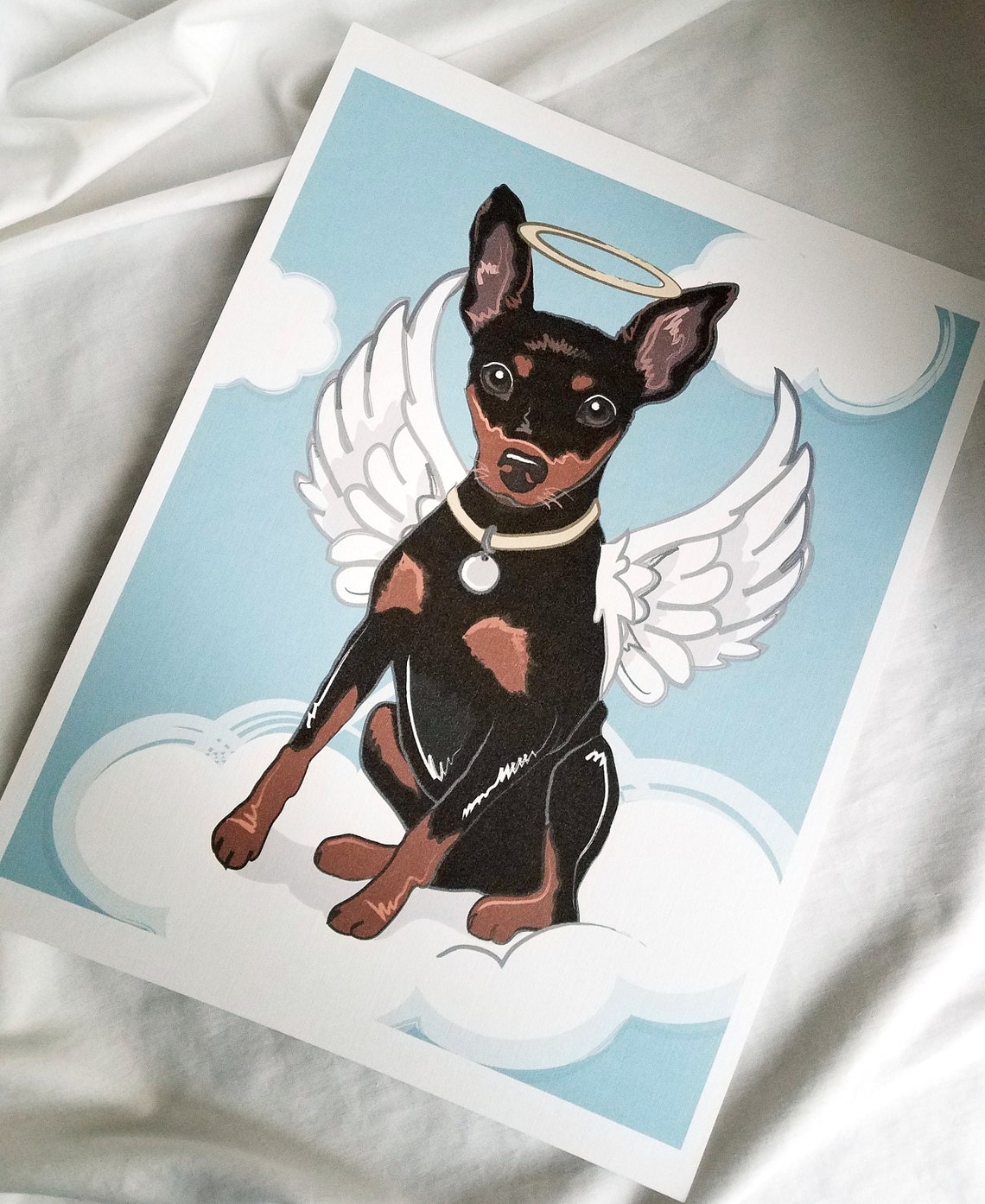 Angel Min Pin 8x10 Eco-friendly Print on Linen Paper | Etsy