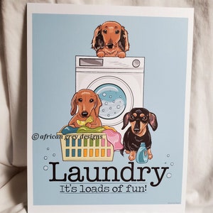 Dachshund Laundry Print - Washing Machine - 8x10 Eco-friendly Size - Etsy