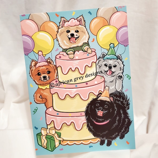 Pomeranian Birthday Card - Etsy