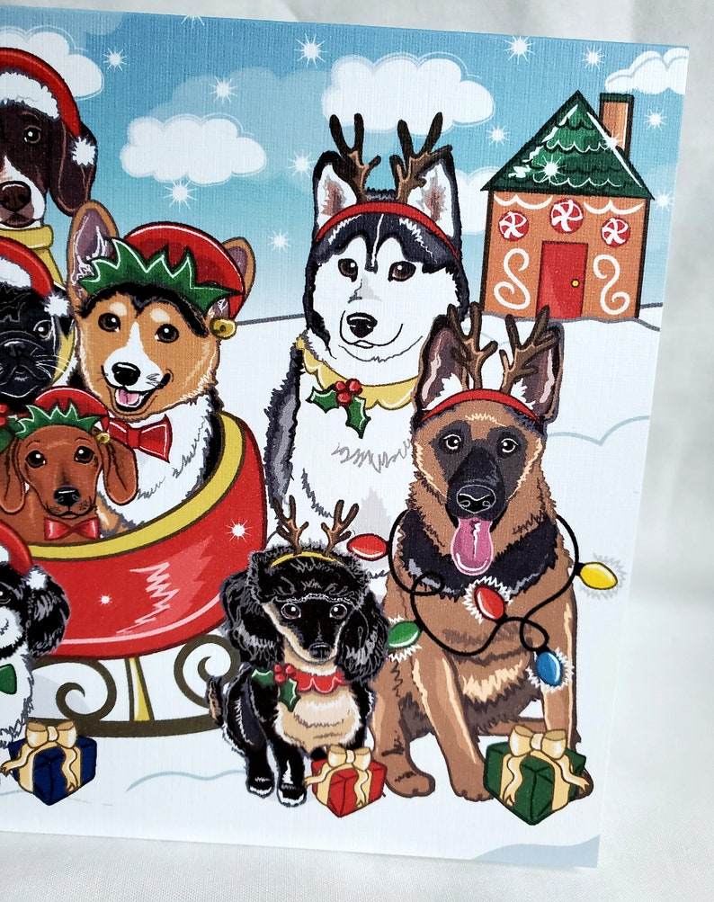 Christmas Dogs Greeting Card Dog Sled Design Etsy christmas-dogs-greeting-card-dog-sled-design-etsy
