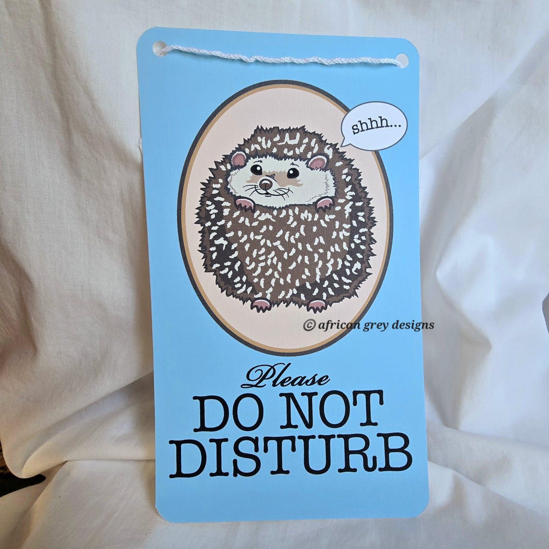 Hedgehog Do Not Disturb Sign - Printed on Recycled Linen Paper - Etsy