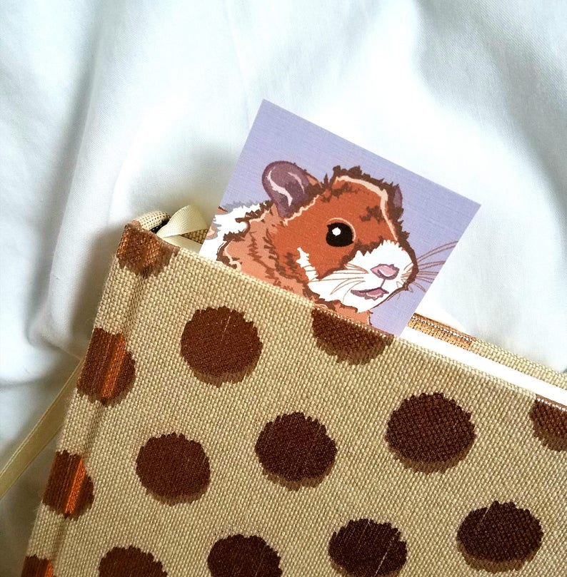 Hamster Bookmarks - Eco-friendly Set of 5 - Printed on Recycled Linen ...