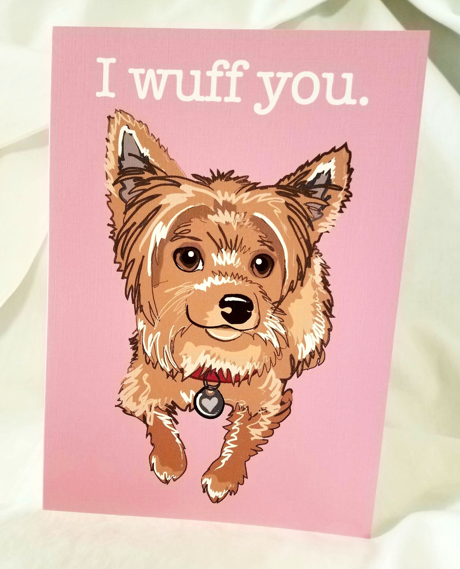 Wuff You Yorkshire Terrier Greeting Card - Etsy