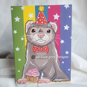 Rainbow Ferret Birthday Card - Etsy