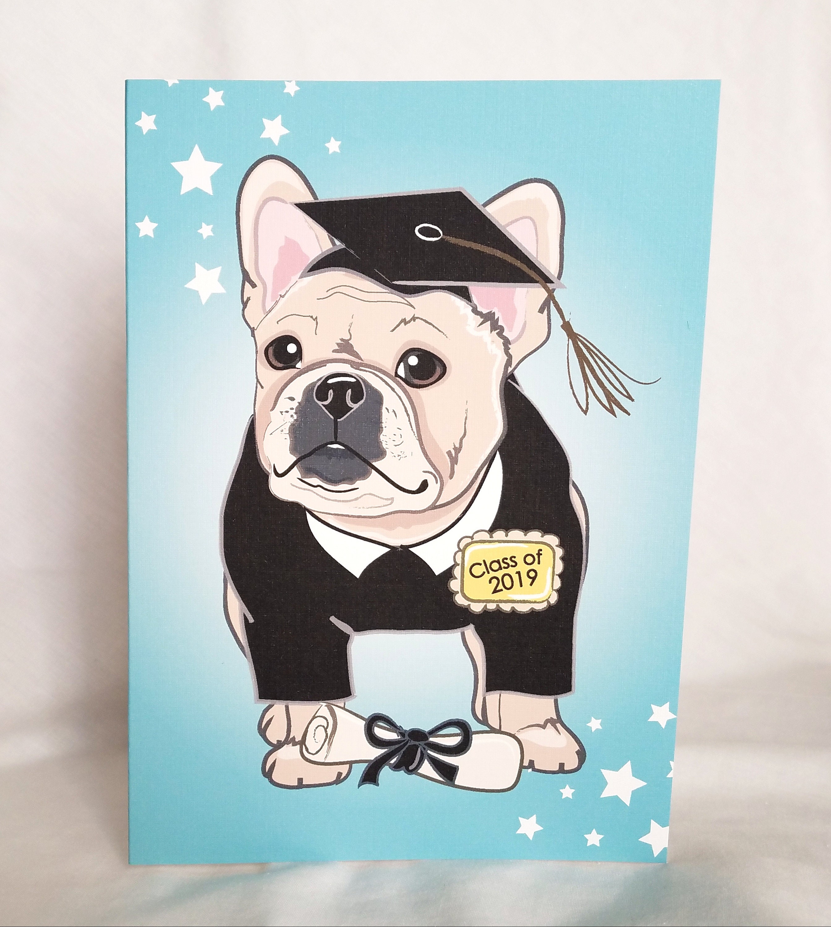 French Bulldog Graduation Greeting Card | Etsy