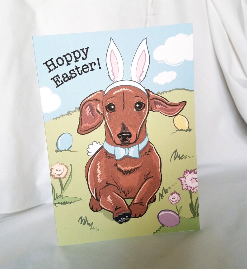 Easter Dachshund Greeting Card - Etsy