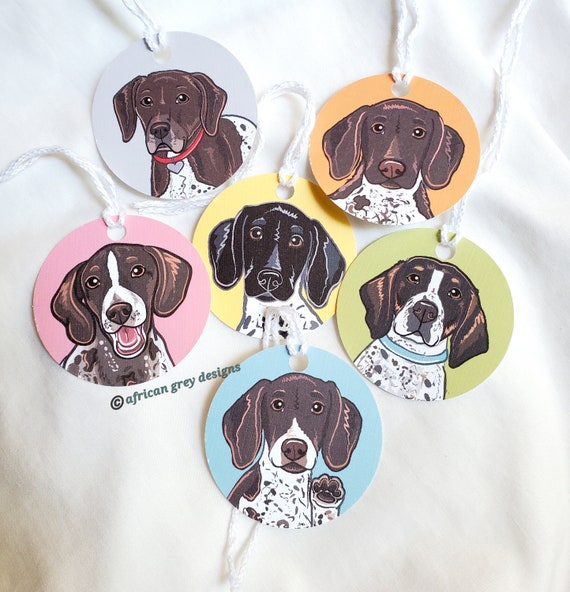 German Shorthaired Pointer Gift Tags Circles Set of 6 - Etsy