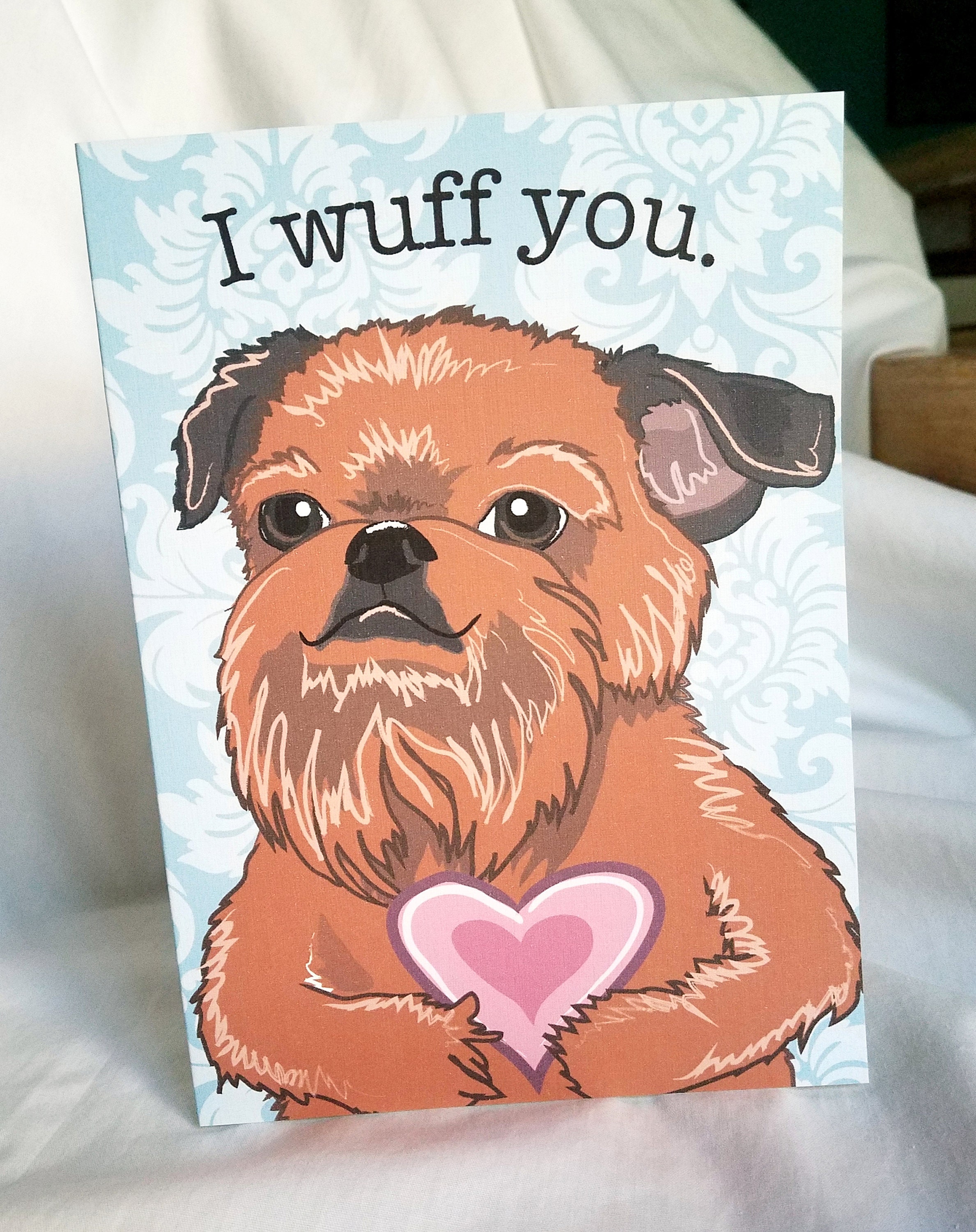 Brussels Griffon Wuff You Greeting Card - Etsy