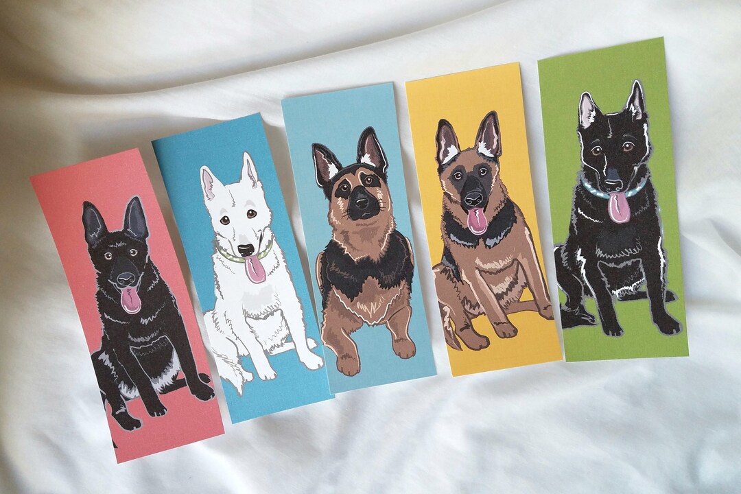 German Shepherd Bookmarks - Eco-friendly Set of 5 - Etsy