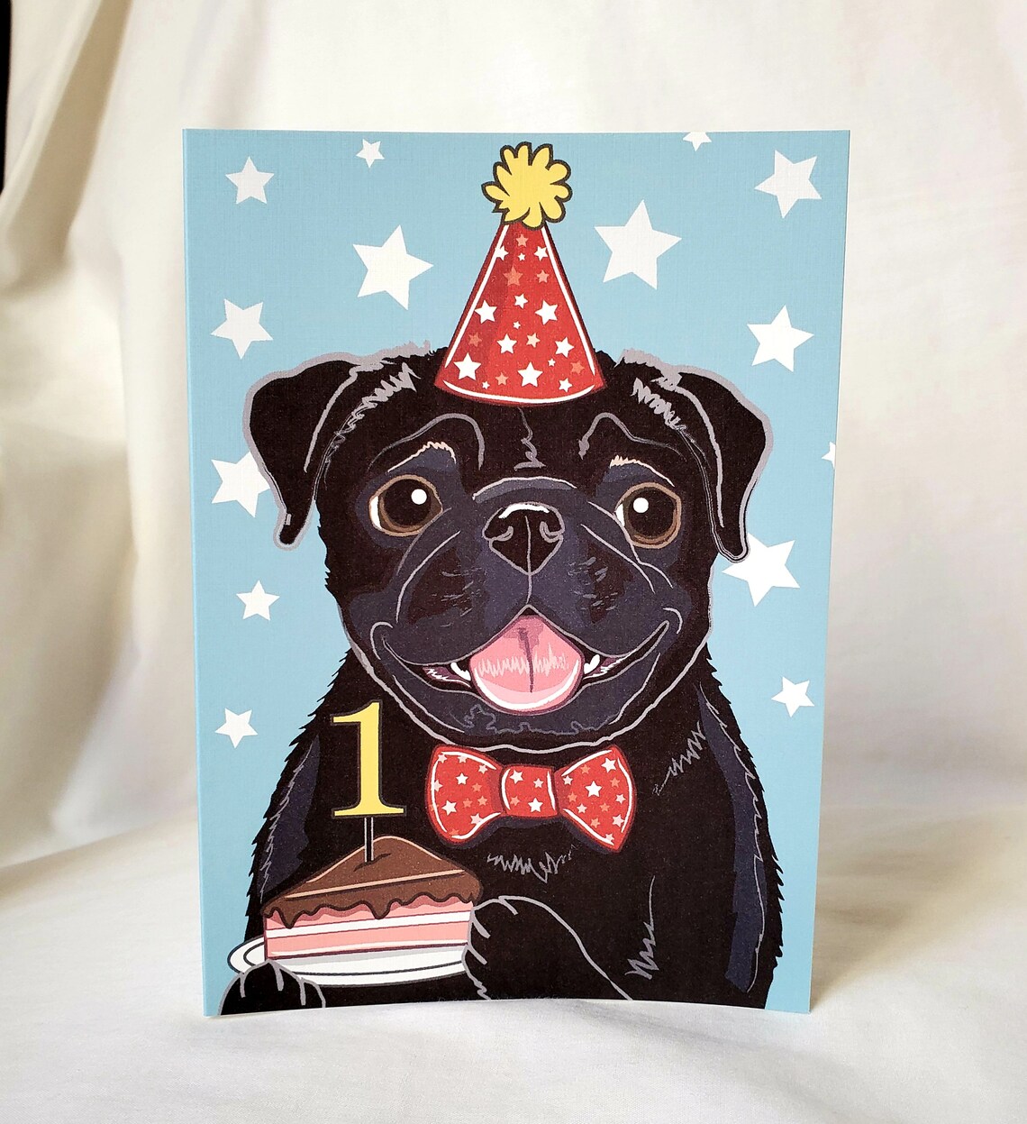 Custom Birthday Pug Greeting Card Customize With Your Candle - Etsy