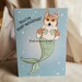 Mermaid Corgi Greeting Card - Etsy