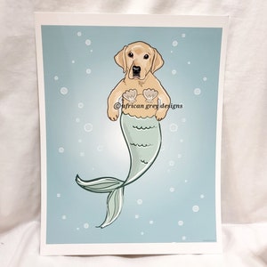 Yellow Labrador Retriever Mermaid - Bikini Shell Top - Eco-friendly ...